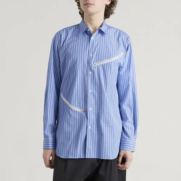 Comme Des Garçons Zipped Cotton Frill Shirt