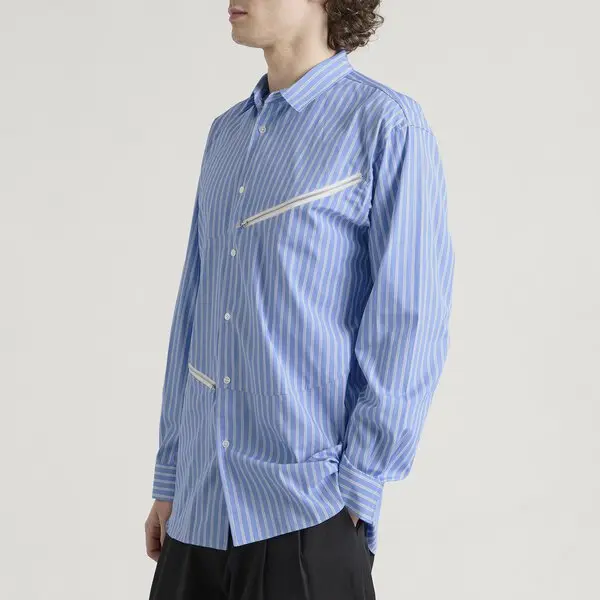 Comme Des Garçons Zipped Cotton Frill Shirt