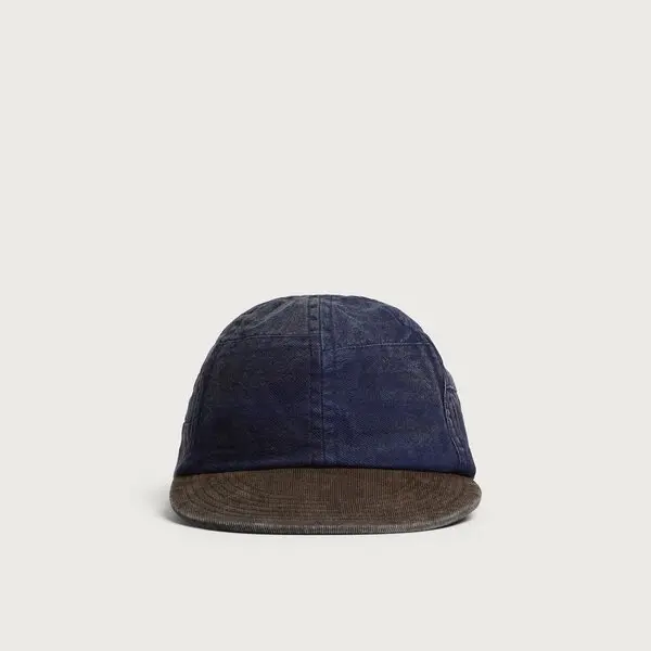 CAFÉ MOUNTAIN Patchwork Madras Cap - Blue And Bark Patchwork