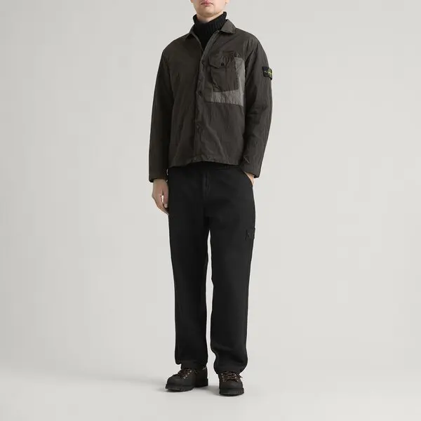 Stone Island Ghost Raw Hand Wool Cotton Gabardine-tc Trouser