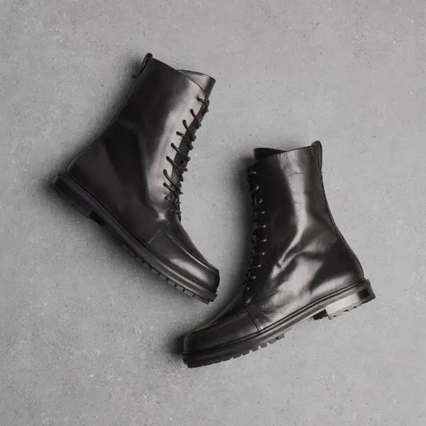 AeydĒ Tate Leather Lace Up Ankle Boots