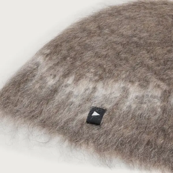AND WANDER Jacquard Shaggy Knit Beanie - Brown