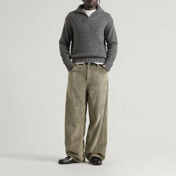 Auralee Homespun Tweed Knit Zip Jumper