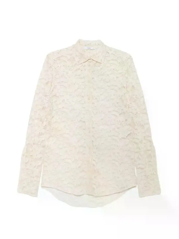 Fendi Floral-lace Buttoned Shirt