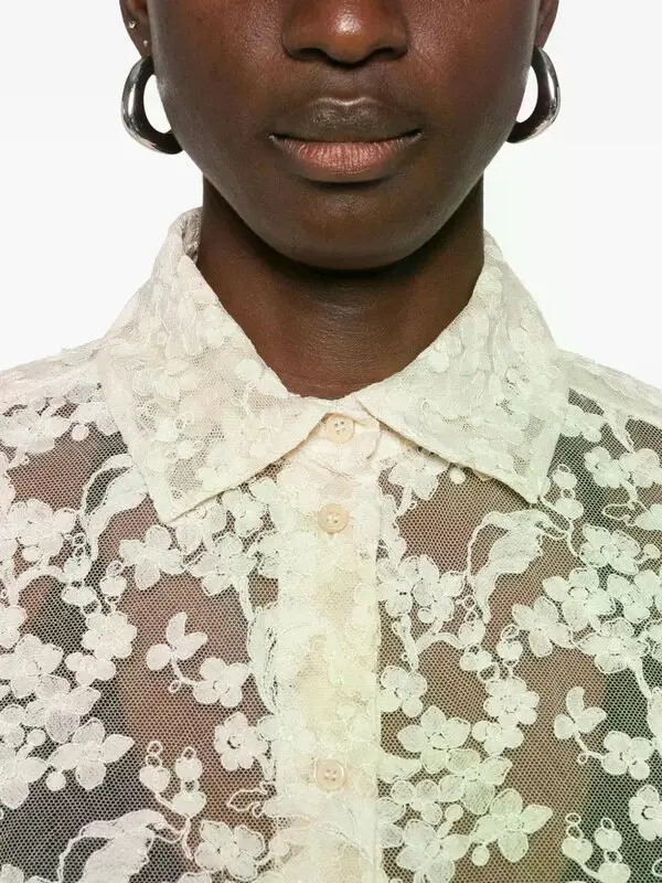 Fendi Floral-lace Buttoned Shirt