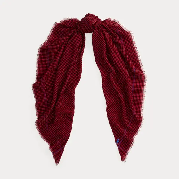 Ralph Lauren Checked Wool Square Scarf
