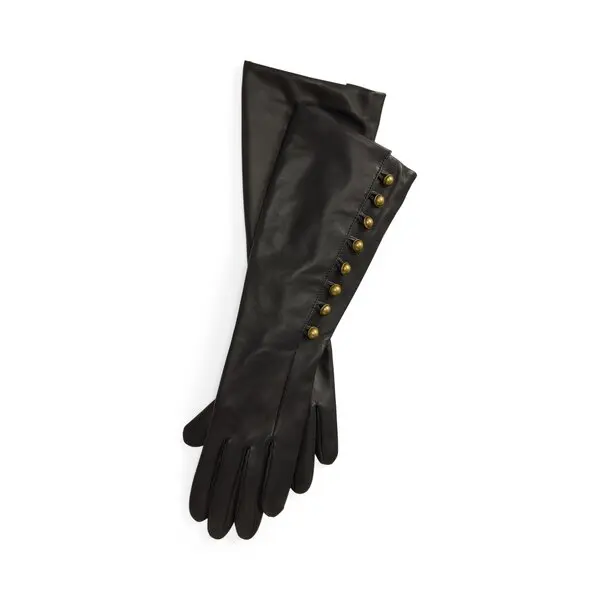 Ralph Lauren Buttoned-placket Sheepskin Gloves