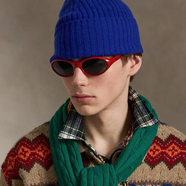 Ralph Lauren Rib-knit Cashmere Beanie - Active Royal