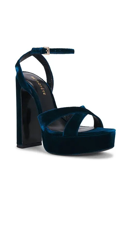 Retrofete Melodia Platform Sandal In Blue