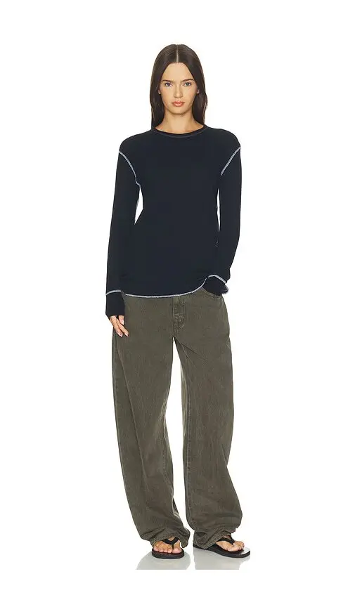 FREECITY Superyumm Thermal Top In Navy