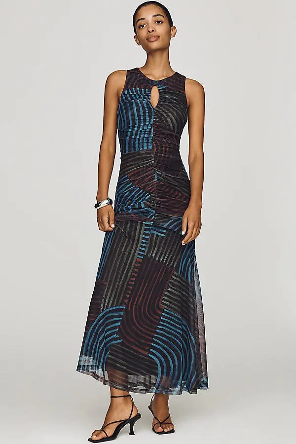 HUTCH Julia Brushstroke Maxi Dress
