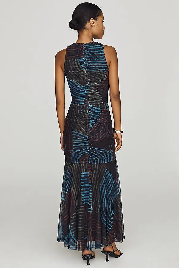 HUTCH Julia Brushstroke Maxi Dress