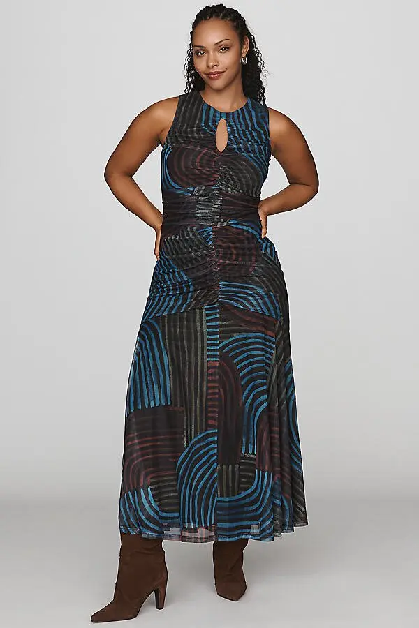 HUTCH Julia Brushstroke Maxi Dress
