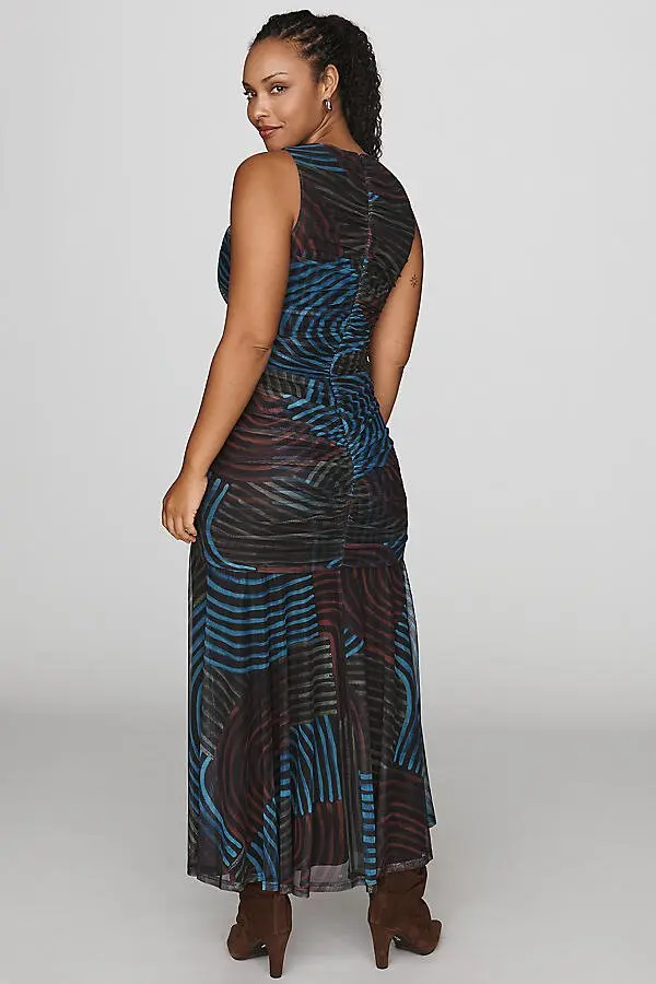 HUTCH Julia Brushstroke Maxi Dress