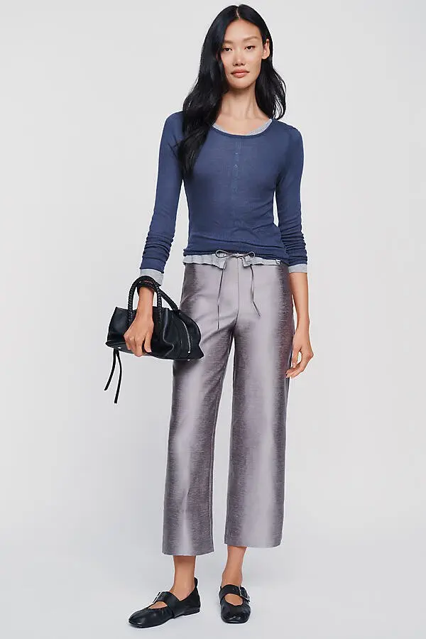 REFORMATION Ola Cropped Pants - Grey