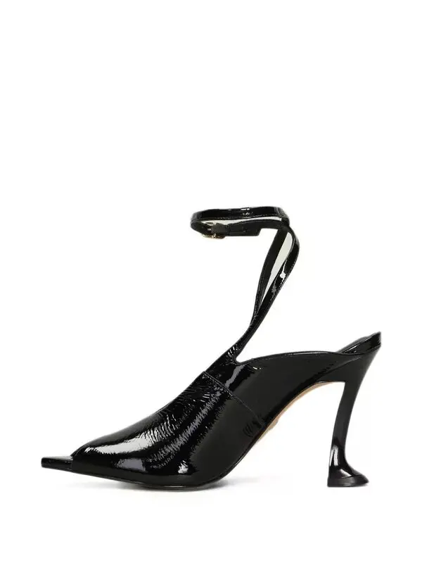 ANDREA CARRANO Silhouette Patent Ankle-strap Heeled Sandals
