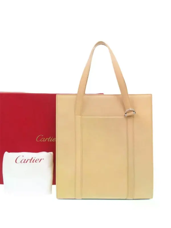 Cartier 2000-2026 Leather Cabochon Tote Bag - Neutrals