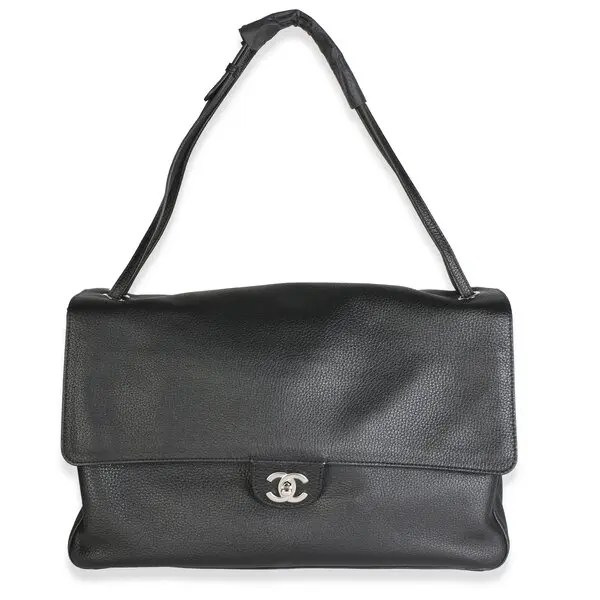 Chanel Grained Calfskin Souplissimo Maxi Flap Bag - Black