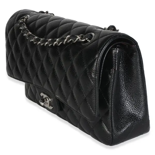 Chanel Quilted Caviar Classic Double Flap Bag - Black