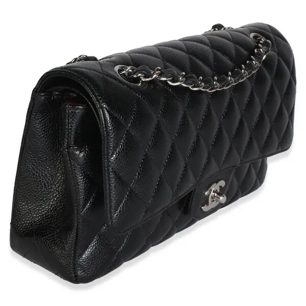 Chanel Quilted Caviar Classic Double Flap Bag - Black
