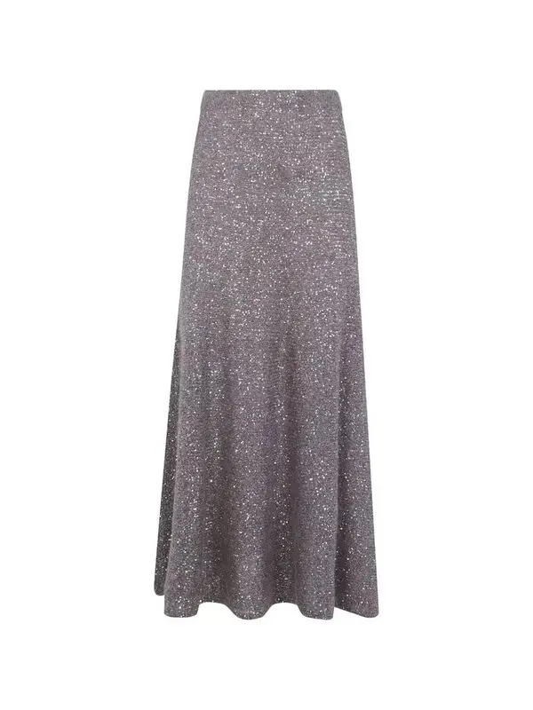 D.exterior Sequin-embellished Knitted Maxi Skirt