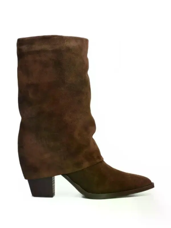 JULIE DEE Slouchy Pointed-toe Ankle Boots