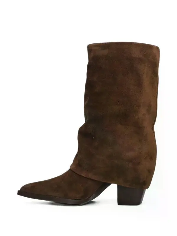 JULIE DEE Slouchy Pointed-toe Ankle Boots