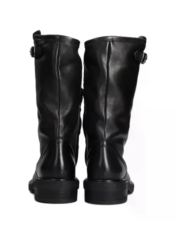 METISSE Buckle-detail Leather Biker Boots