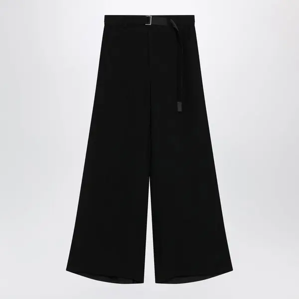 Sacai Wide-leg Belted Trousers - Black