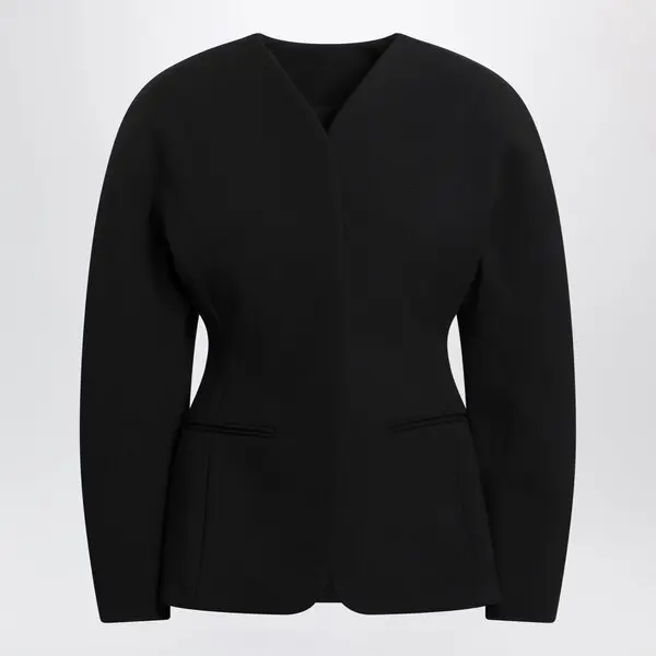 Jacquemus Ovalo Jacket In Viscose Blend - Black