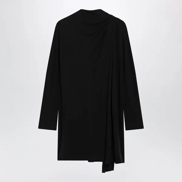 TOTEME Asymmetrical Scarf-style Jersey Dress - Black