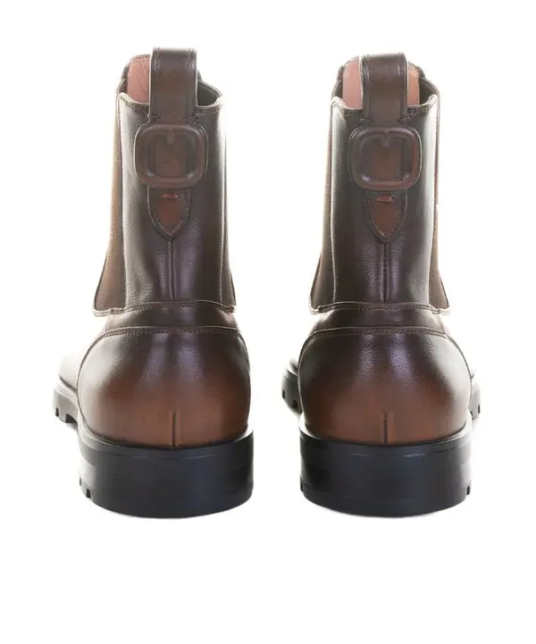 Santoni Round Toe Ankle Boots