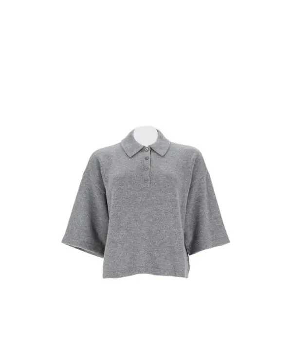 FRAME Cropped Cashmere Polo Top