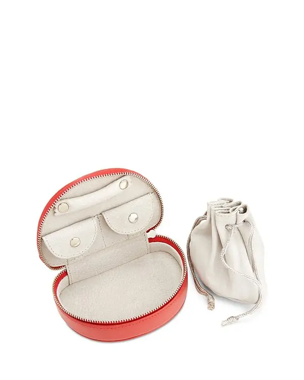 ROYCE NEW YORK Leather Travel Jewelry Case - Red