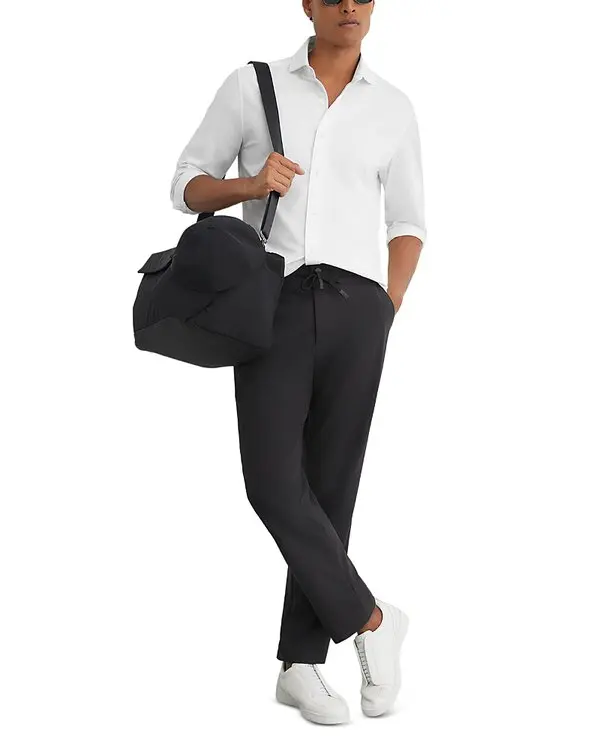 REISS Monaco Stretch Jersey Slim Fit Shirt - White