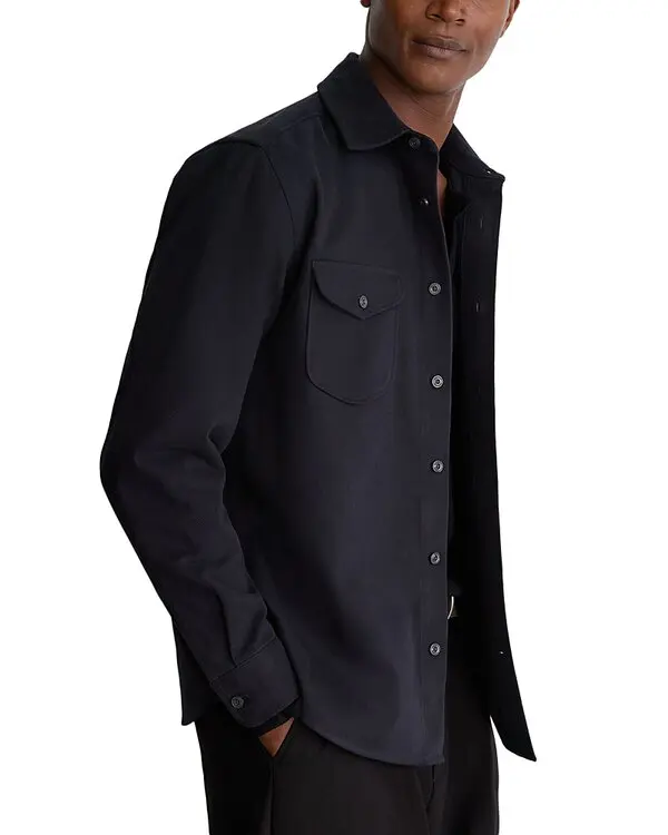 REISS Astra Cotton Twill Flap Pocket Shirt
