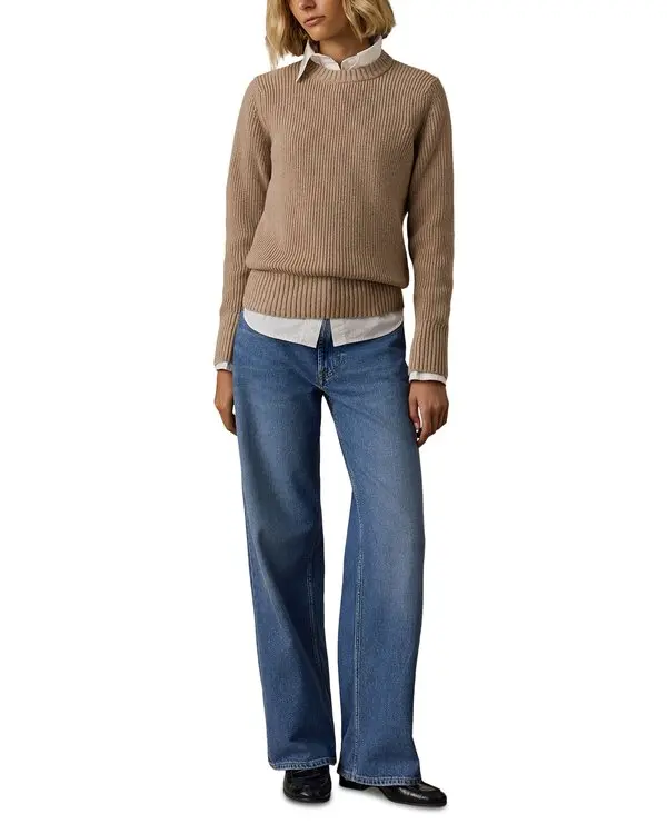 Faherty Brand Northshore Cotton & Wool Crewneck Sweater - Oatmeal
