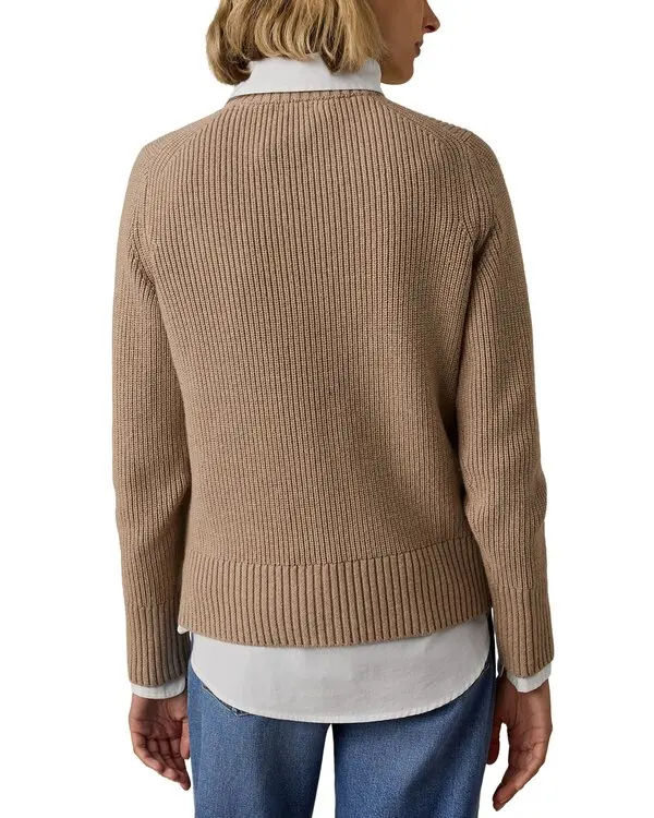 Faherty Brand Northshore Cotton & Wool Crewneck Sweater - Oatmeal