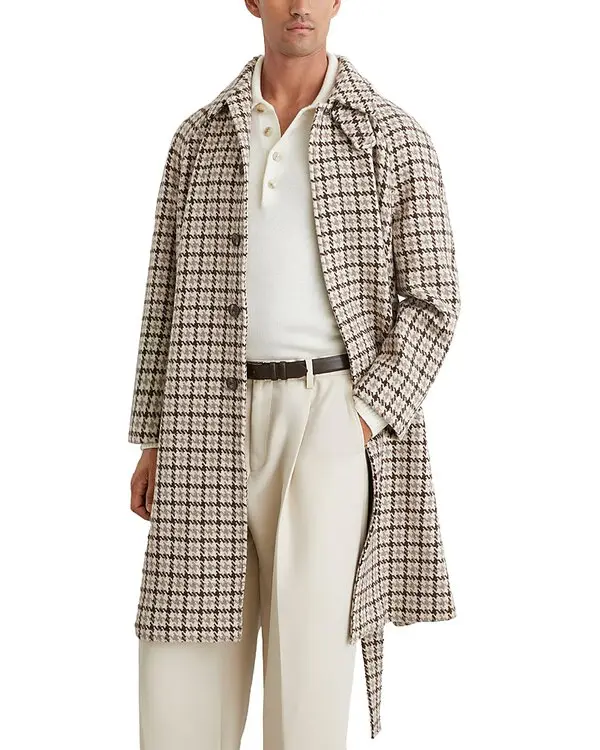 REISS Christem Raglan Dogtooth Wool Jacket
