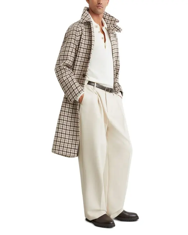 REISS Christem Raglan Dogtooth Wool Jacket