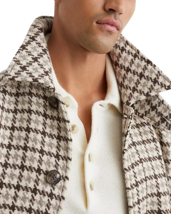 REISS Christem Raglan Dogtooth Wool Jacket