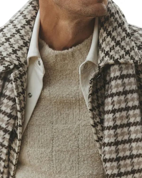 REISS Christem Raglan Dogtooth Wool Jacket