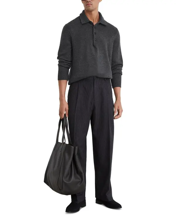REISS County Wool & Cashmere Half Button Polo Sweater