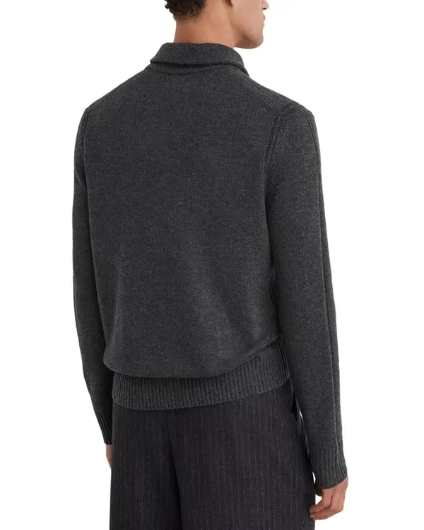 REISS County Wool & Cashmere Half Button Polo Sweater