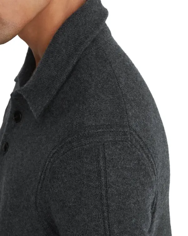 REISS County Wool & Cashmere Half Button Polo Sweater