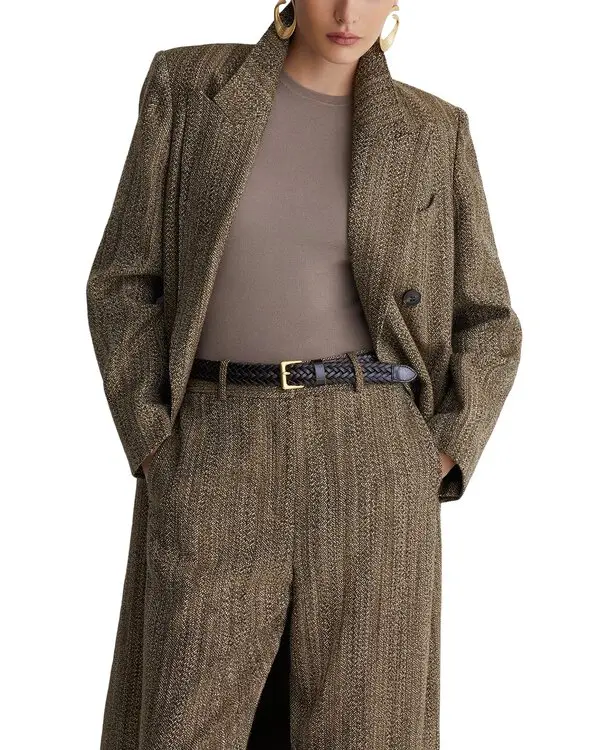 REISS Inessa Textured Herringbone Trousers