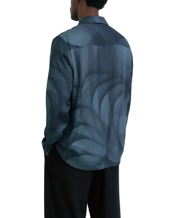 REISS Ballard Long Sleeve Abstract Print Shirt