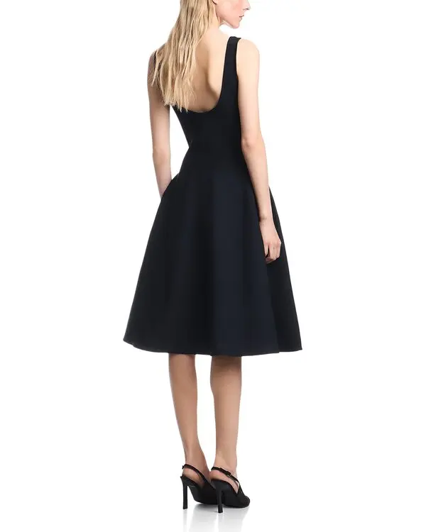 Emporio Armani Scoop Neck Fit & Flare Dress