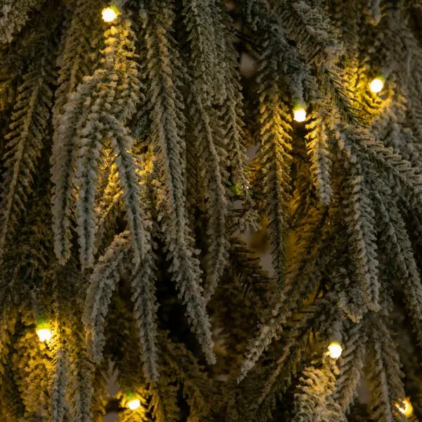 NEARLY NATURAL 6' Pre Lit Artificial Flocked Down Swept Tree