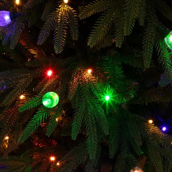 NEARLY NATURAL 5' Pre Lit Artificial Luxembourg Pine Christmas Tree With Mixed Lights